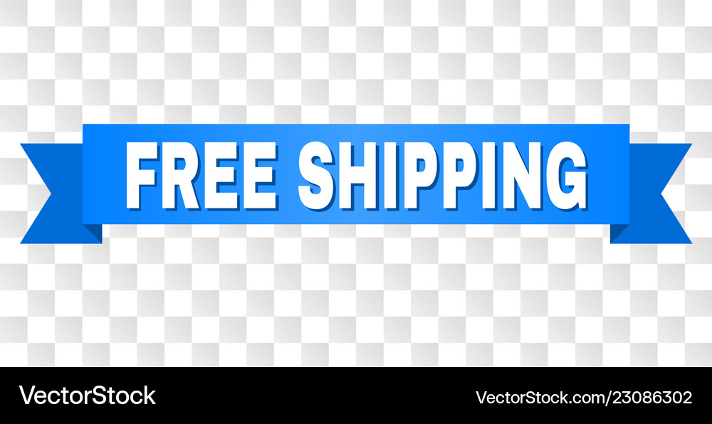 Blue tape with free shipping title Royalty Free Vector Image