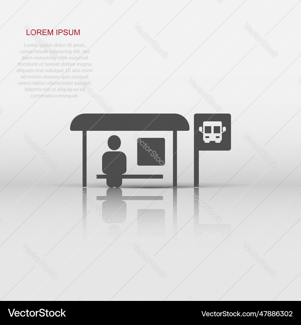 Bus station icon in flat style auto stop on white Vector Image