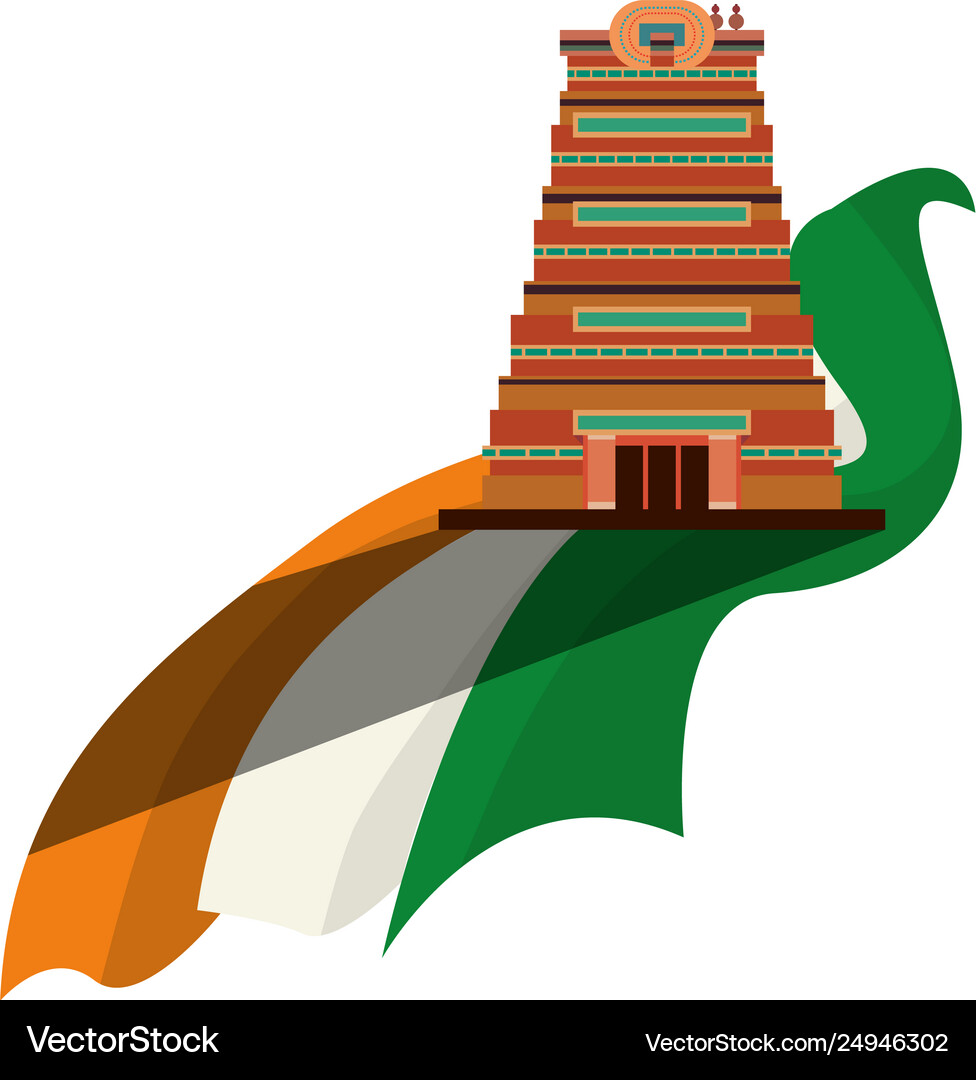 Chennai city monument flag indian Royalty Free Vector Image