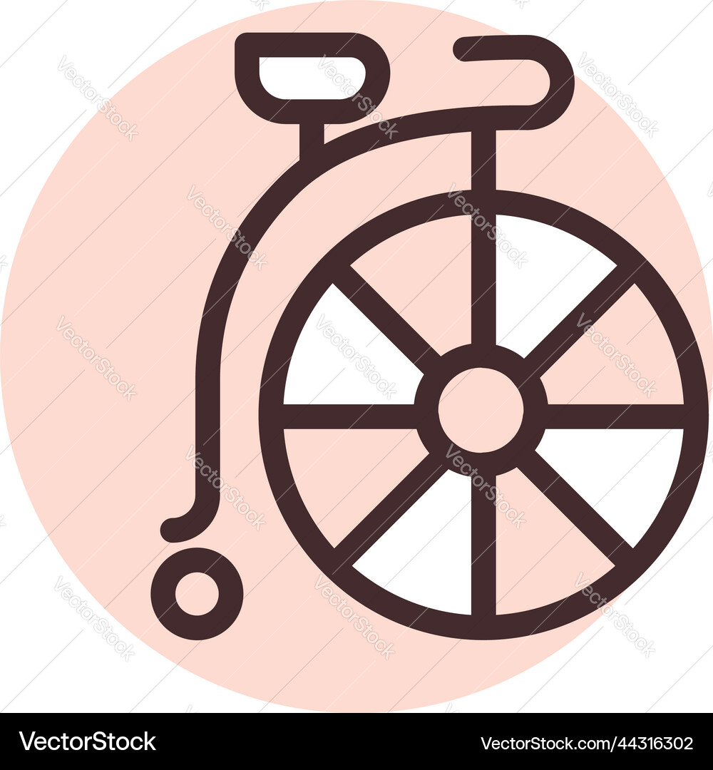 Circus unicycle with big wheel on a white Vector Image