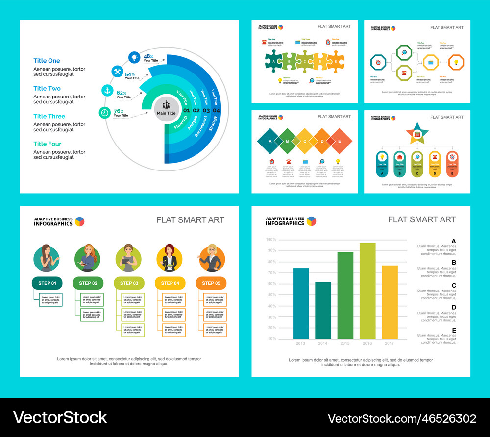 Colorful management or analysis concept Royalty Free Vector