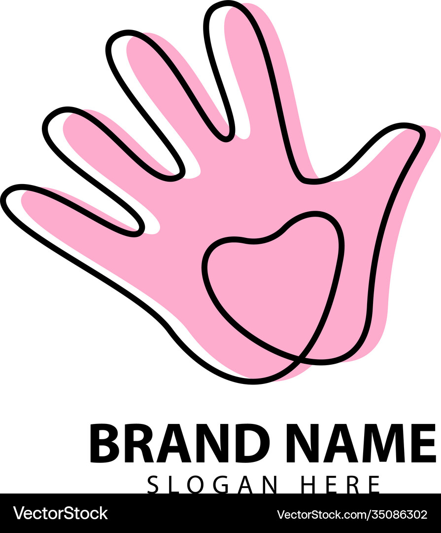 Hand care logo design inspiration Royalty Free Vector Image