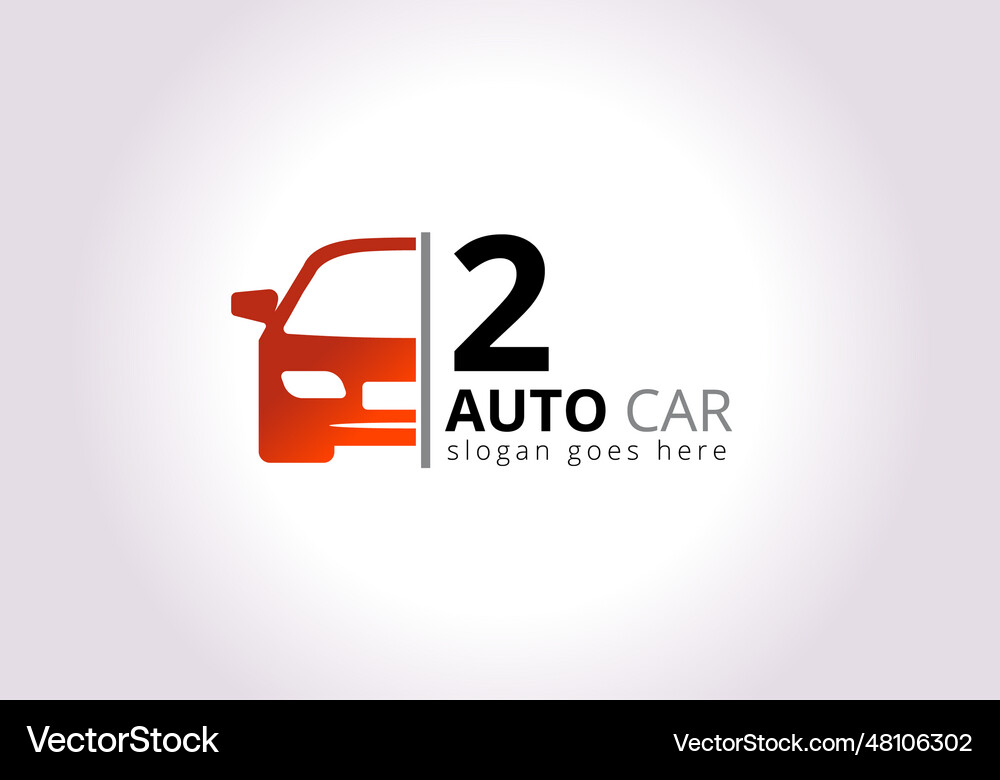 Letter 2 car logo design template inspiration Vector Image