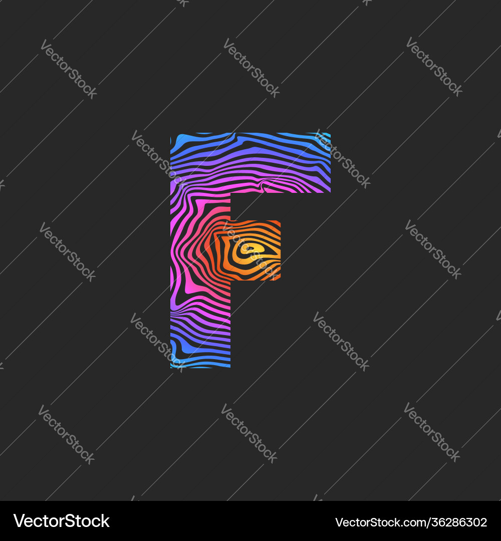 Logo f letter initial curve shape ornament Vector Image