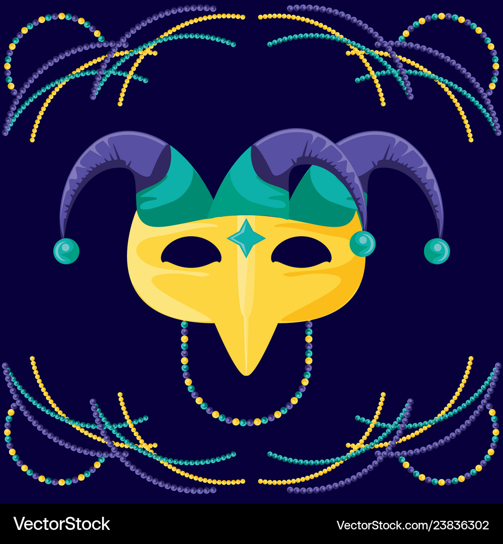 Mask jester of carnival celebration Royalty Free Vector