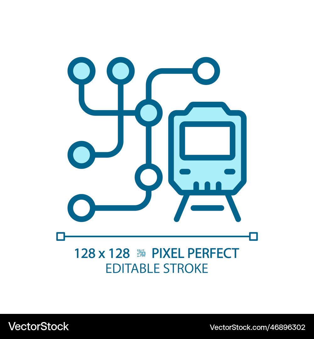 Metro map pixel perfect blue rgb color icon Vector Image
