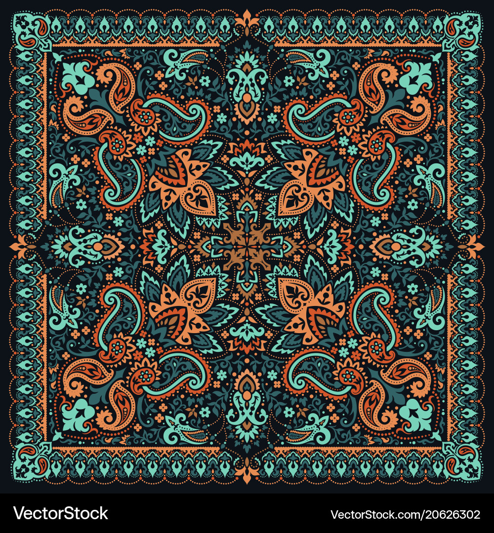 Paisley bandana print Royalty Free Vector Image