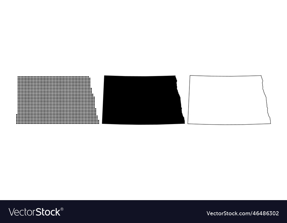 Set of north dakota map united states of america Vector Image