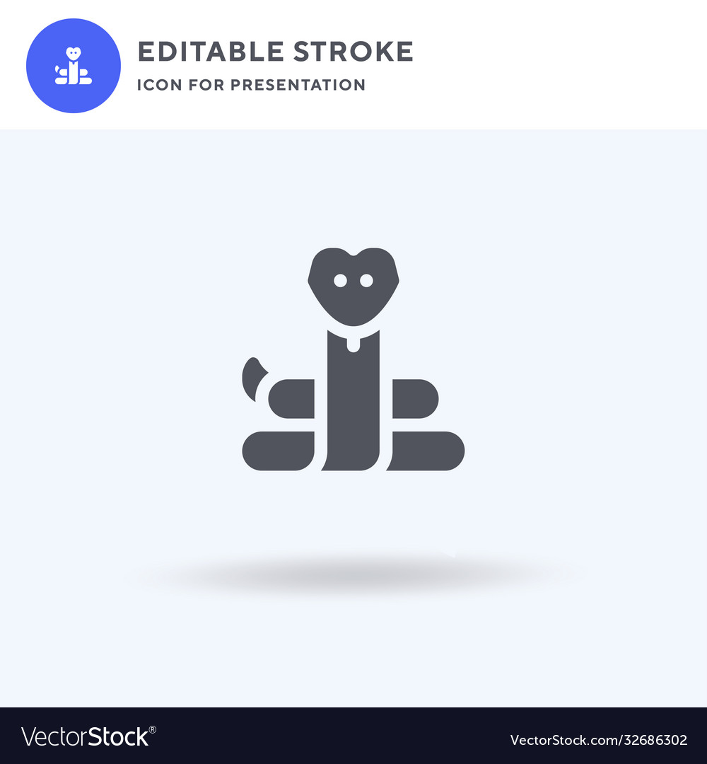 Snake icon filled flat sign solid Royalty Free Vector Image