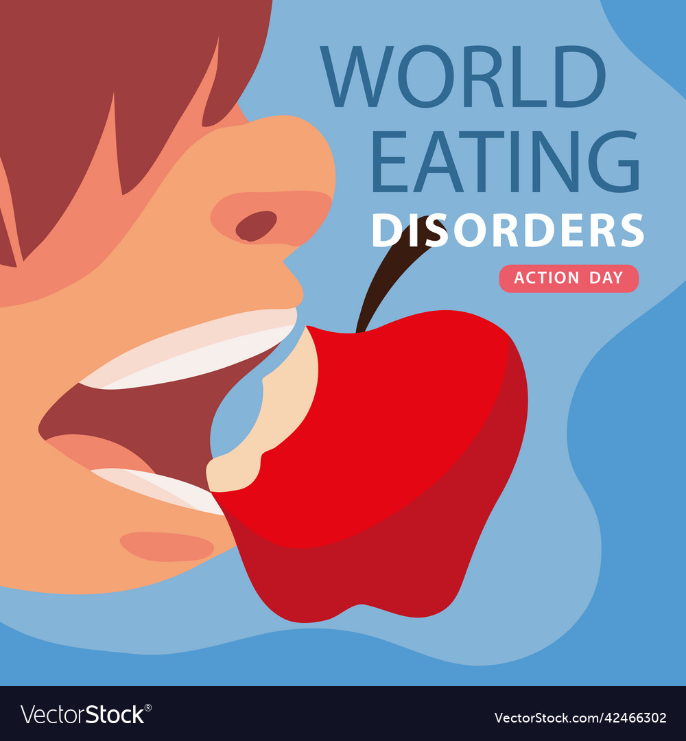 World eating disorders banner Royalty Free Vector Image