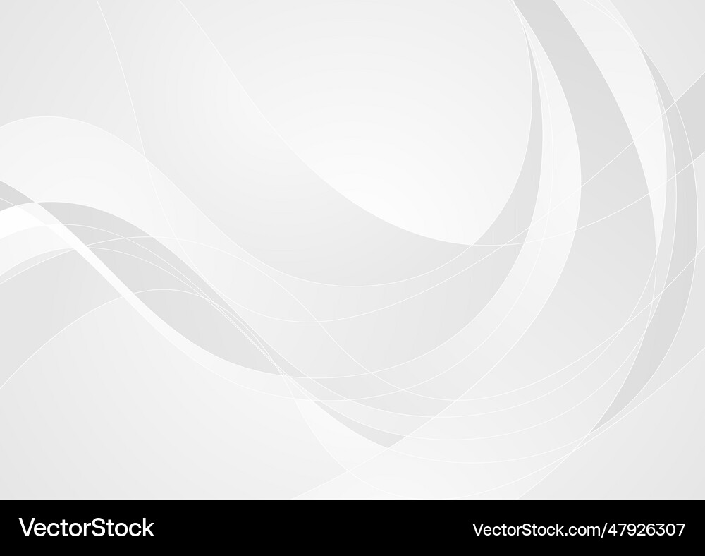 Abstract light grey waves background Royalty Free Vector