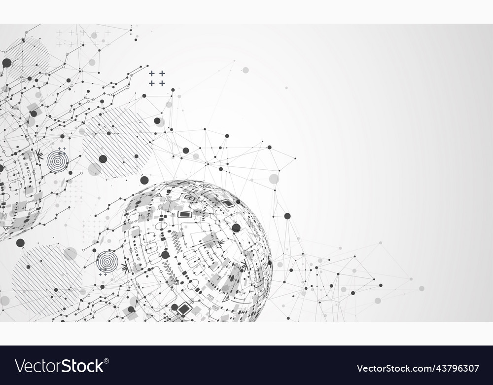 Abstract technology sphere background global Vector Image