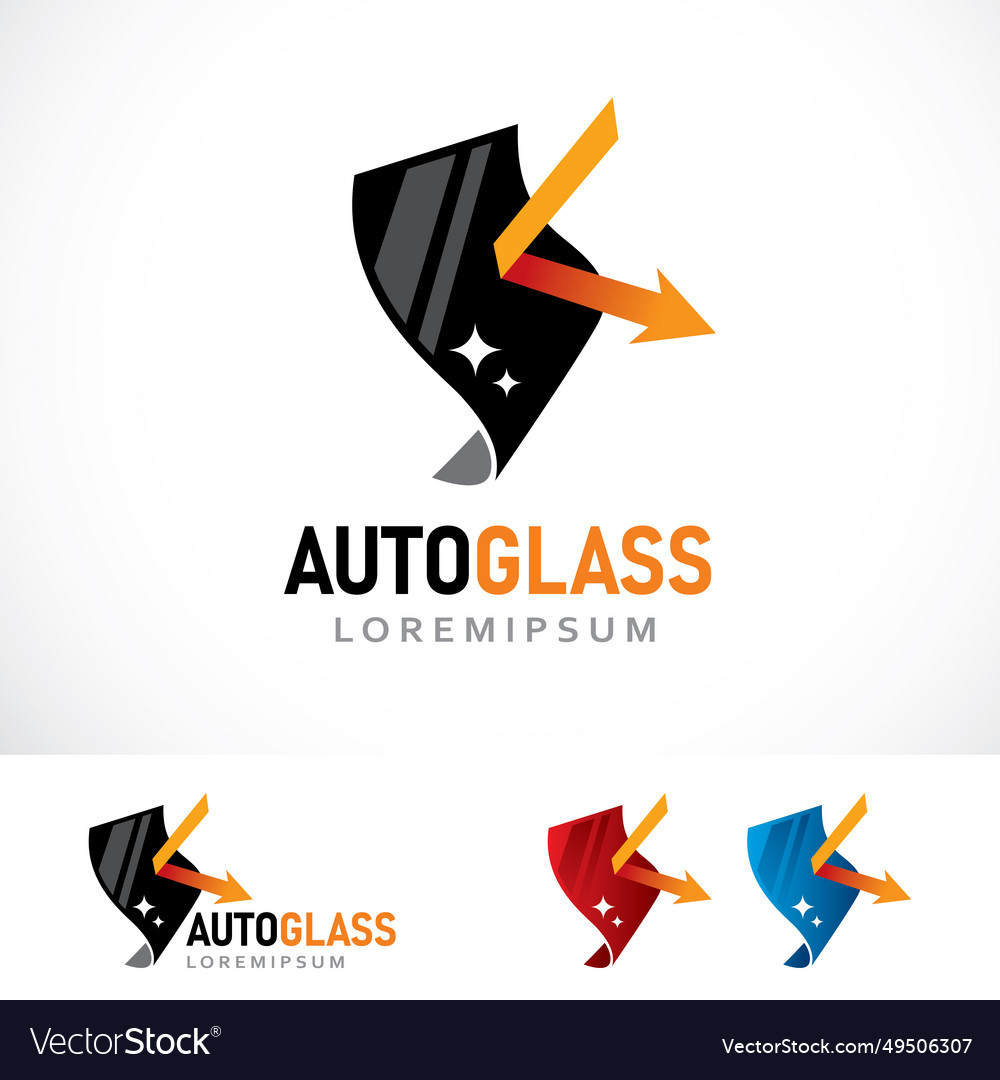 Auto Glass Logo Design Template Royalty Free Vector Image