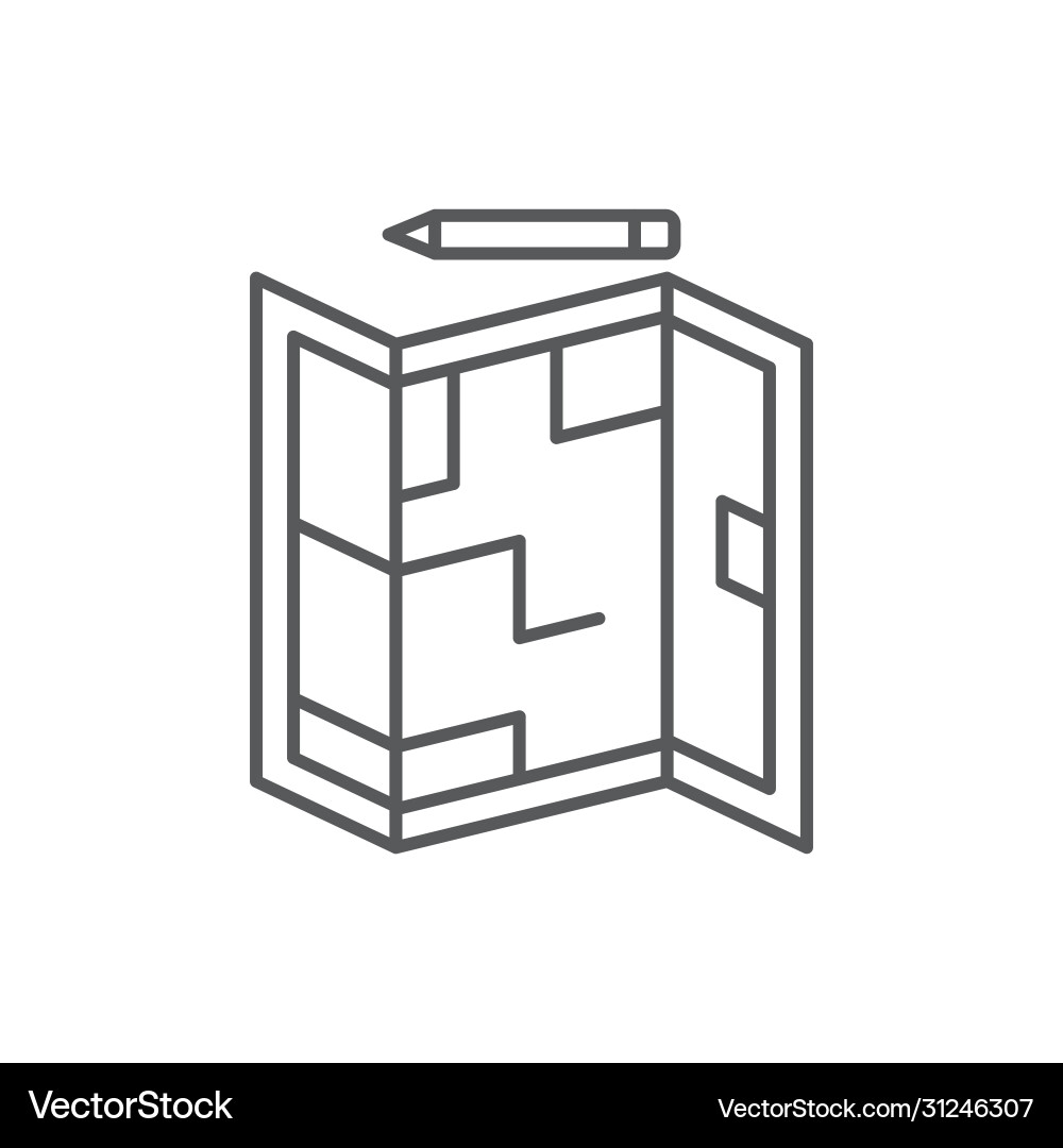 Blueprint and pencil icon symbol plan isolated Vector Image