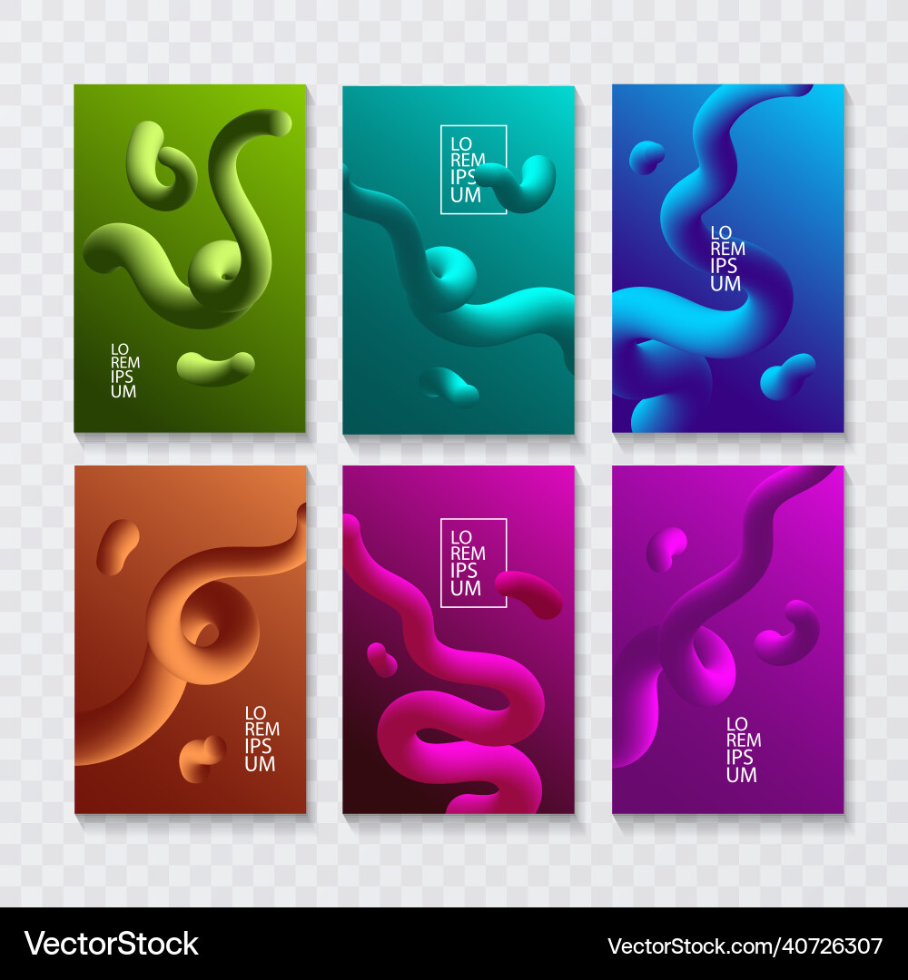 Colorful neon poster set abstract background Vector Image