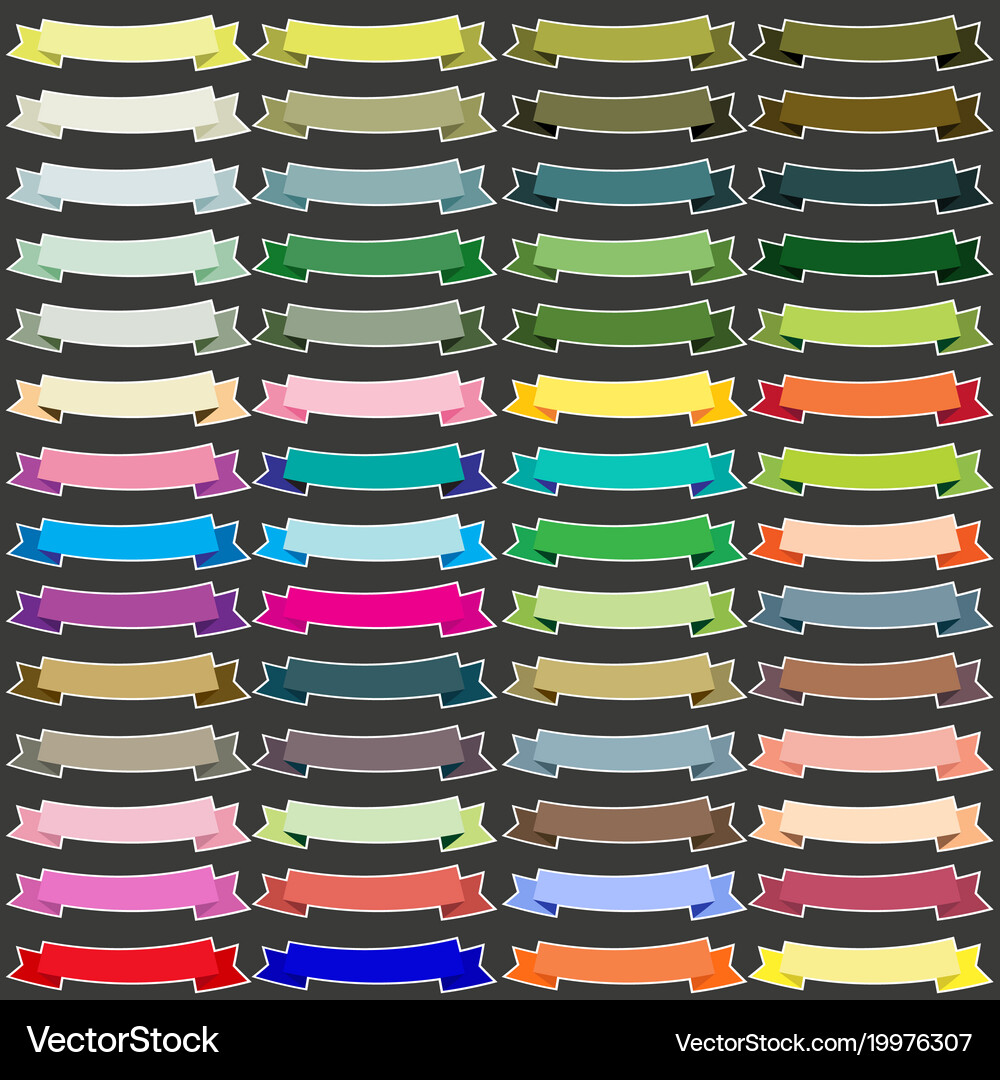 Colorful ribbon banners sticker Royalty Free Vector Image