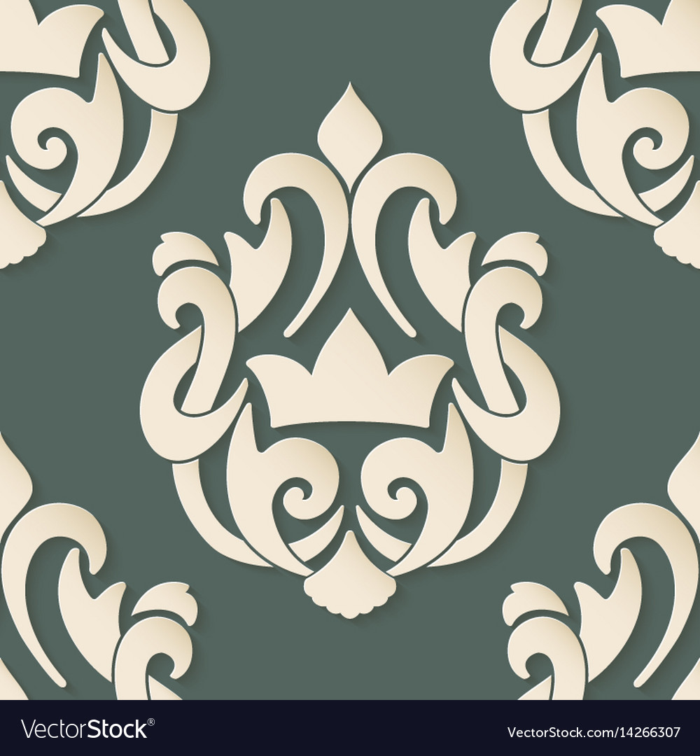Damask seamless pattern element classical luxury Vector Image