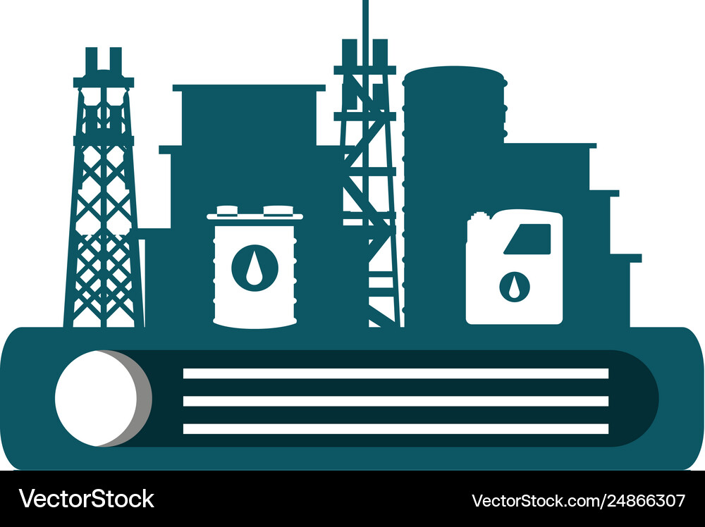 Industry oil building scene Royalty Free Vector Image