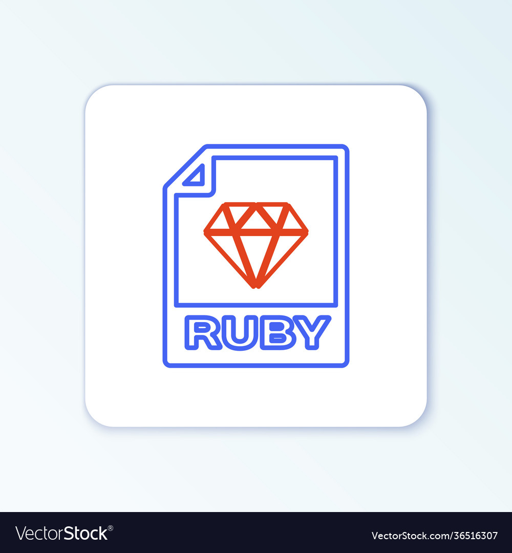 Line ruby file document download ruby button icon Vector Image Line ruby file document download ruby button icon Vector Image