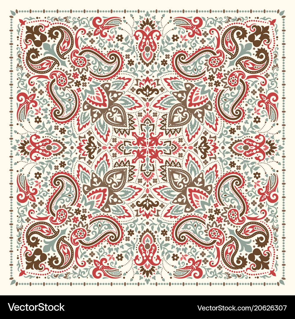 Paisley bandana print Royalty Free Vector Image