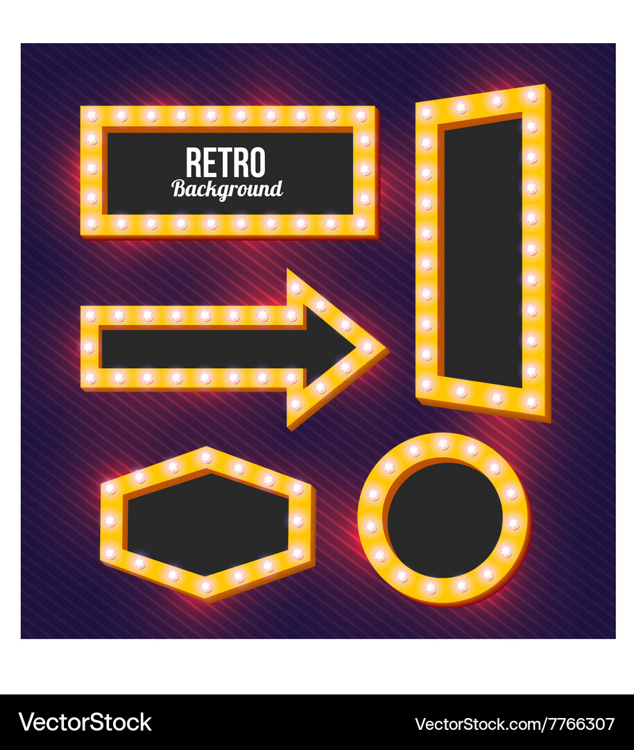 Retro yellow frame Vintage Signs Royalty Free Vector Image