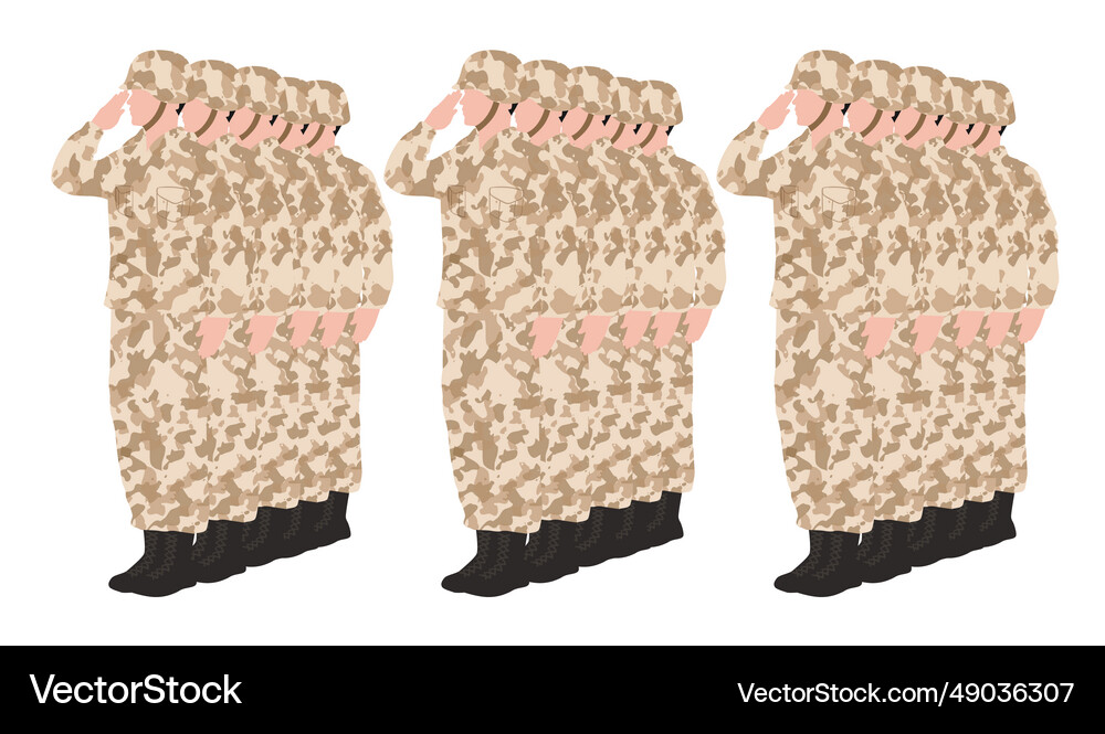 Salute soldier saluting army Royalty Free Vector Image