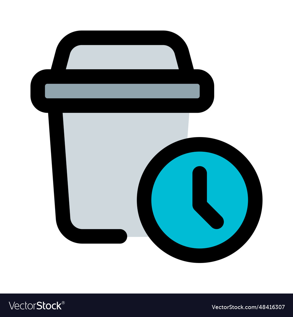 Timer added for coffee consumption Royalty Free Vector Image