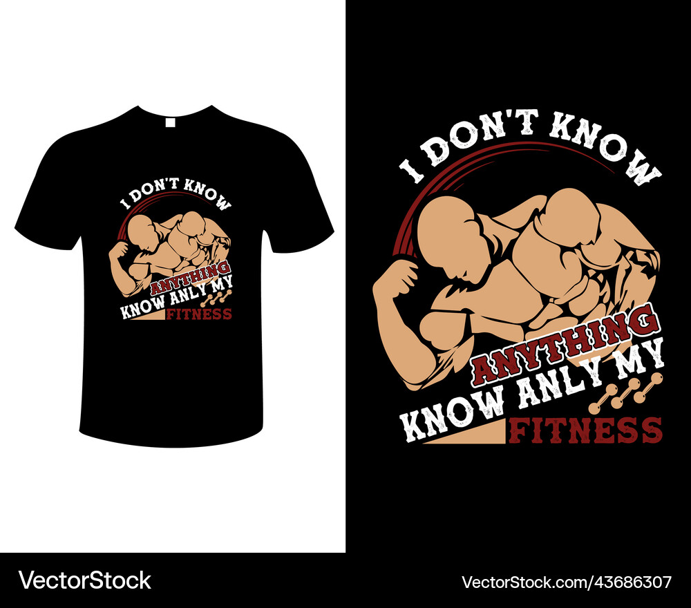 Typography gym workout t-shirt design template Vector Image