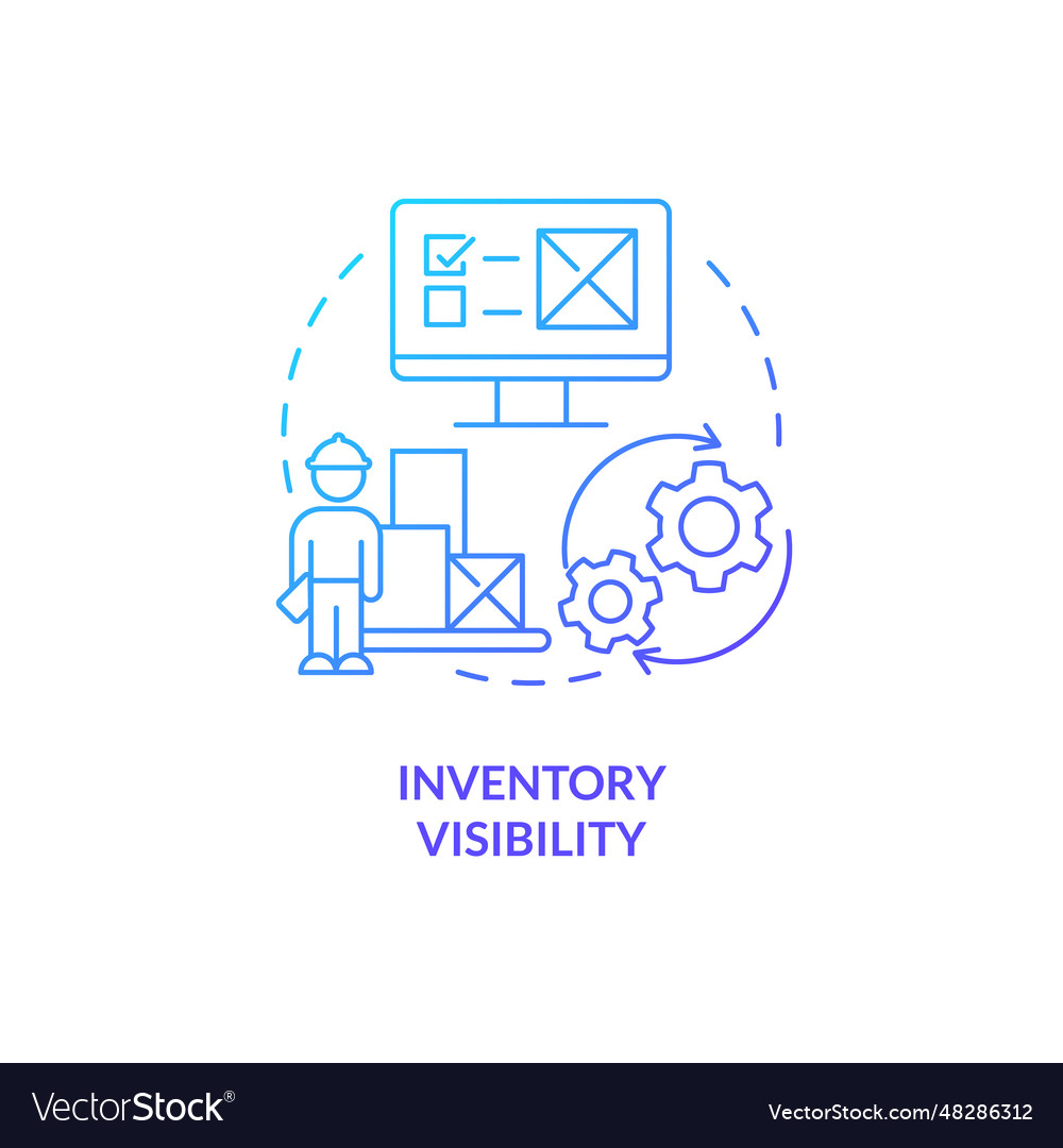 2d inventory visibility gradient line icon concept 2d inventory visibility gradient line icon concept