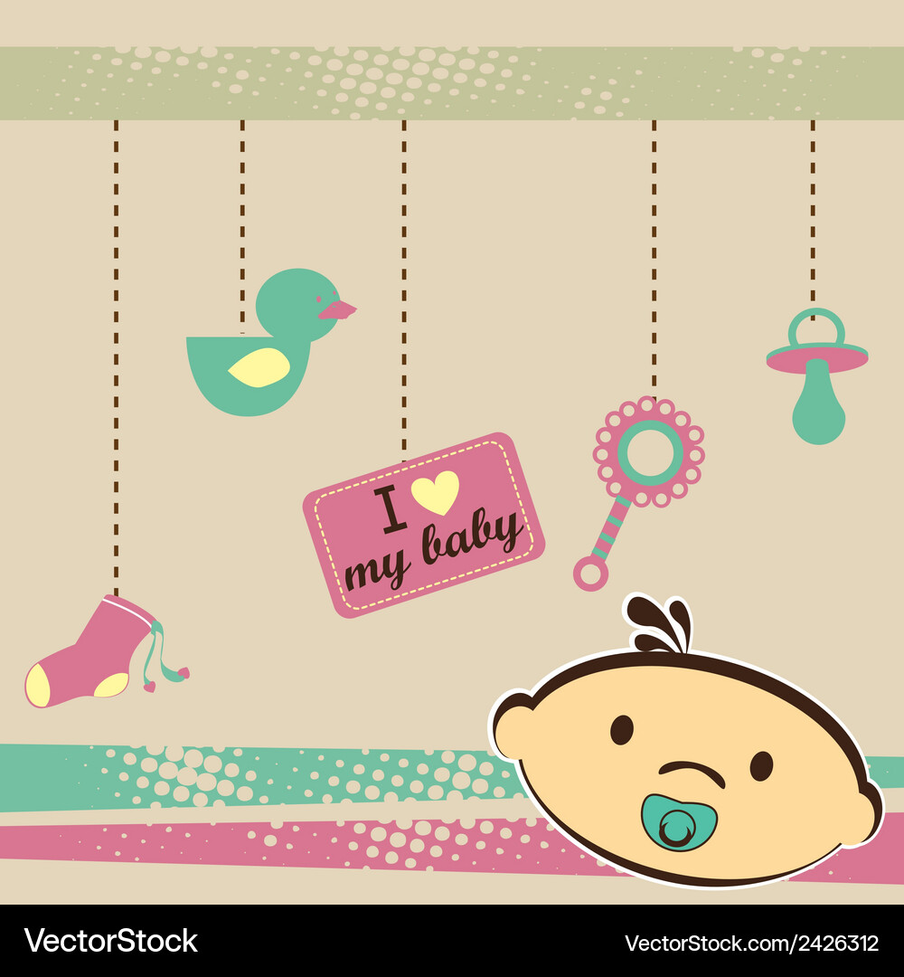 Baby design over vintage background Royalty Free Vector