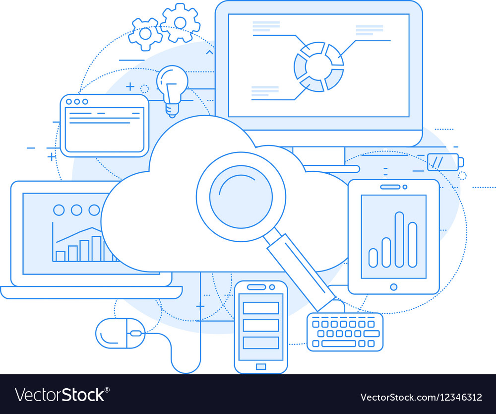 Cloud computing service and internet Royalty Free Vector