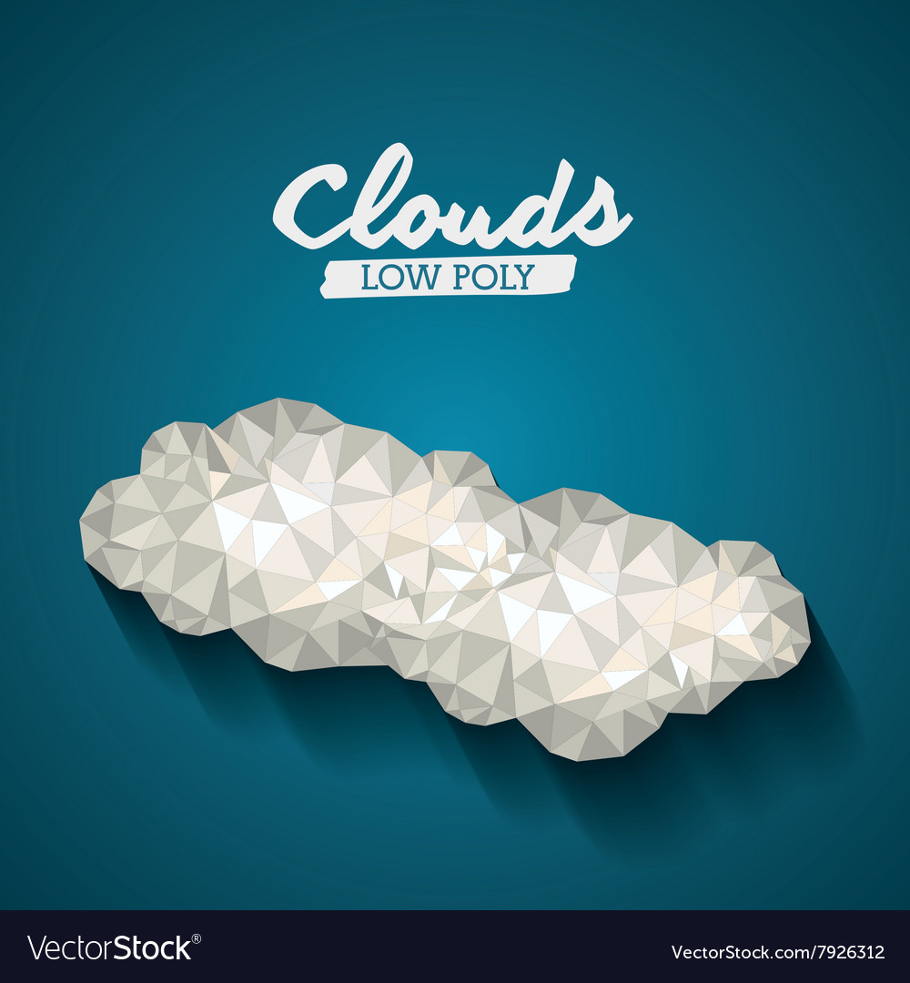 Clouds low poly design Royalty Free Vector Image