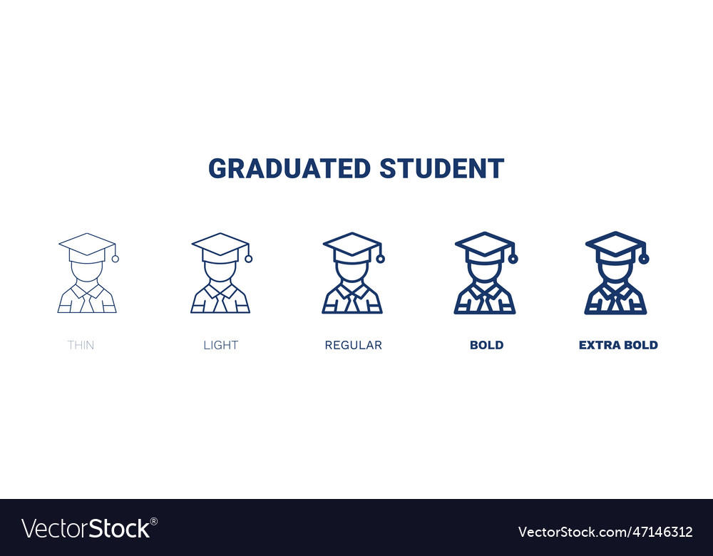 Graduated student icon thin light regular bold Vector Image Graduated student icon thin light regular bold Vector Image