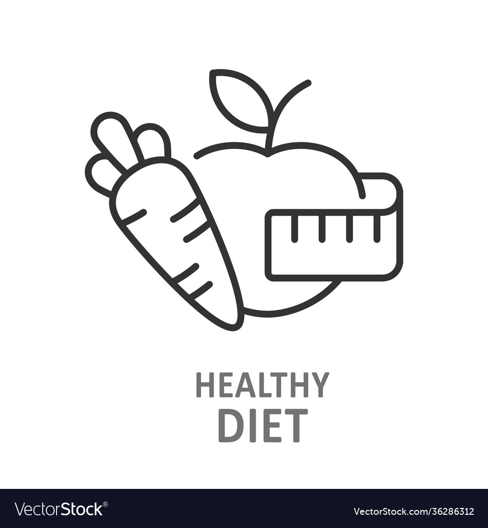 Healthy diet line icon isolated Royalty Free Vector Image
