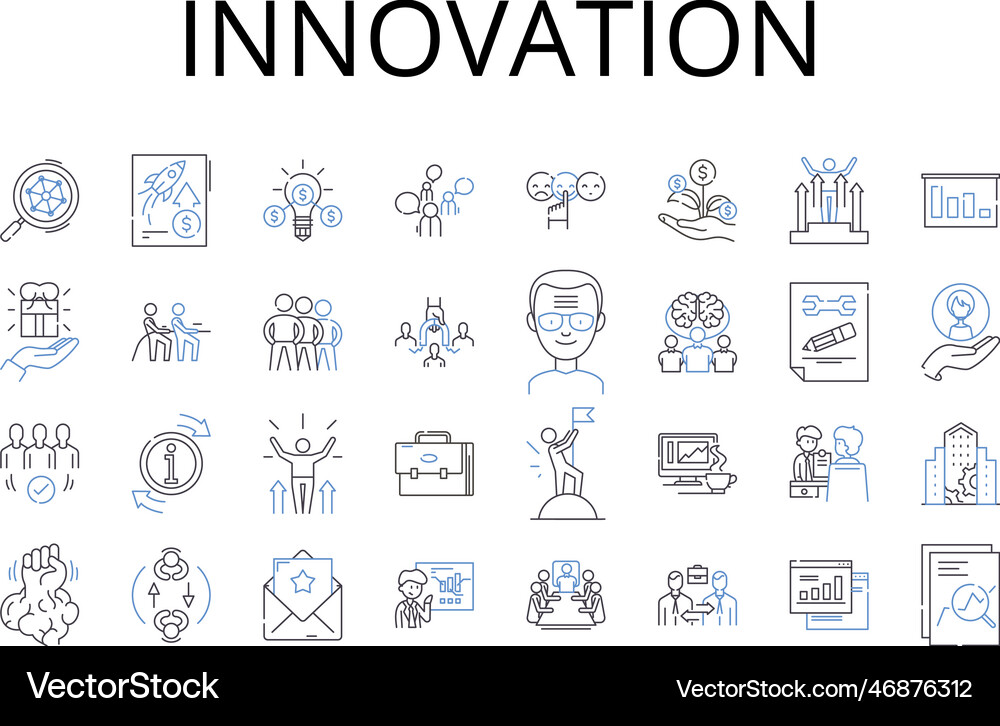 Innovation line icons collection creativity Vector Image