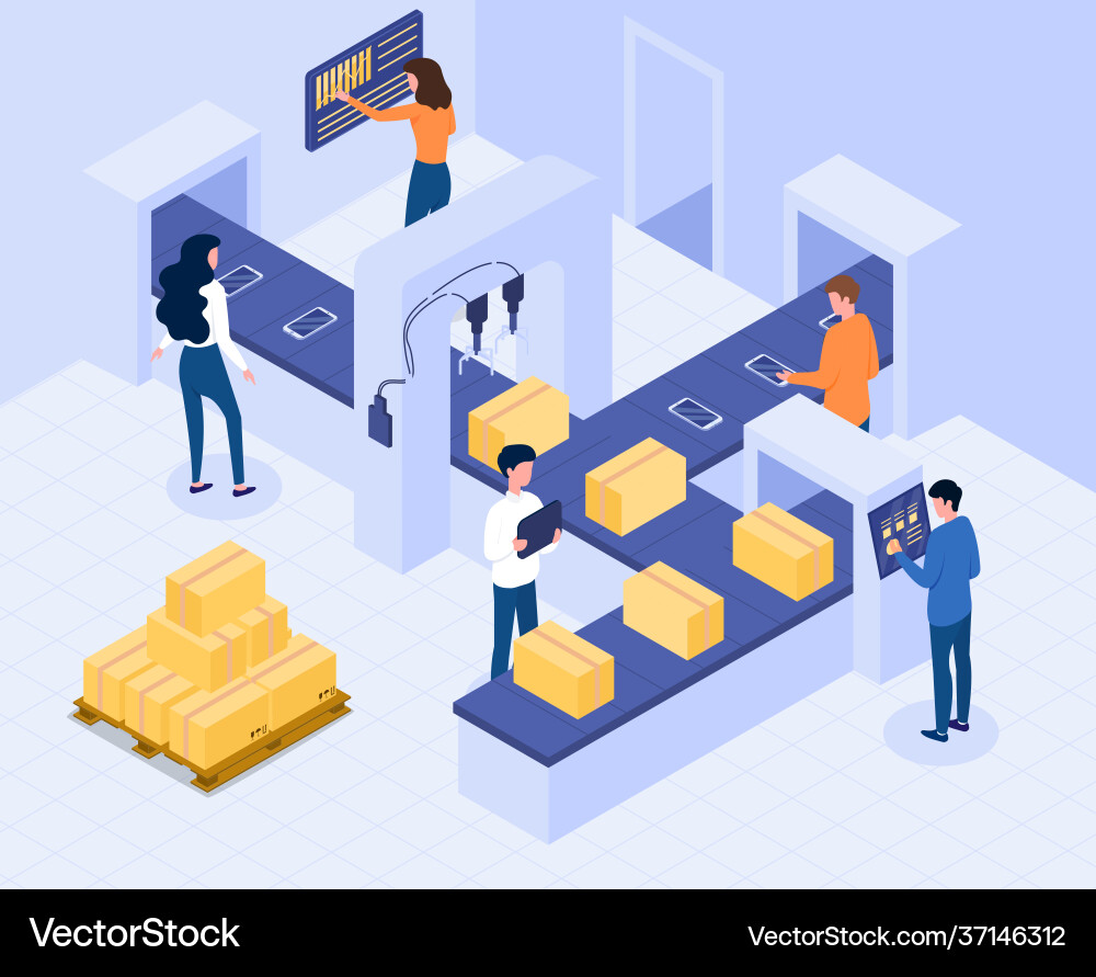 Innovative smart machinery industry 40 concept Vector Image