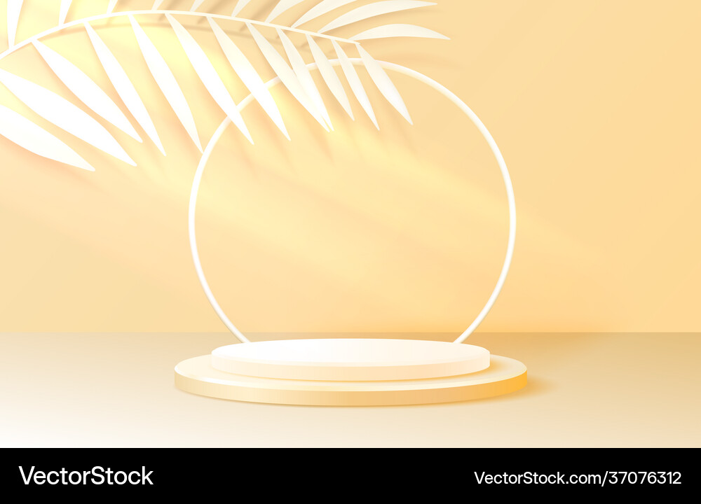 Nature stage podium with lighting Royalty Free Vector Image