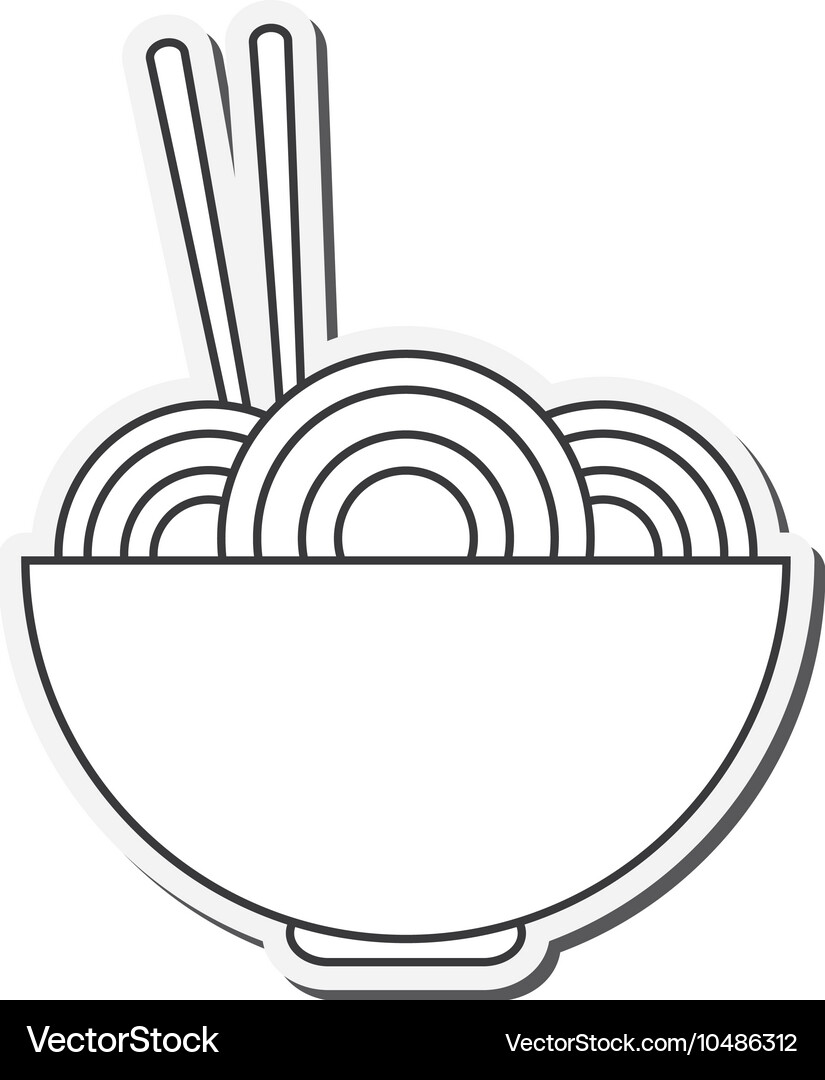 Noodle bowl food design Royalty Free Vector Image