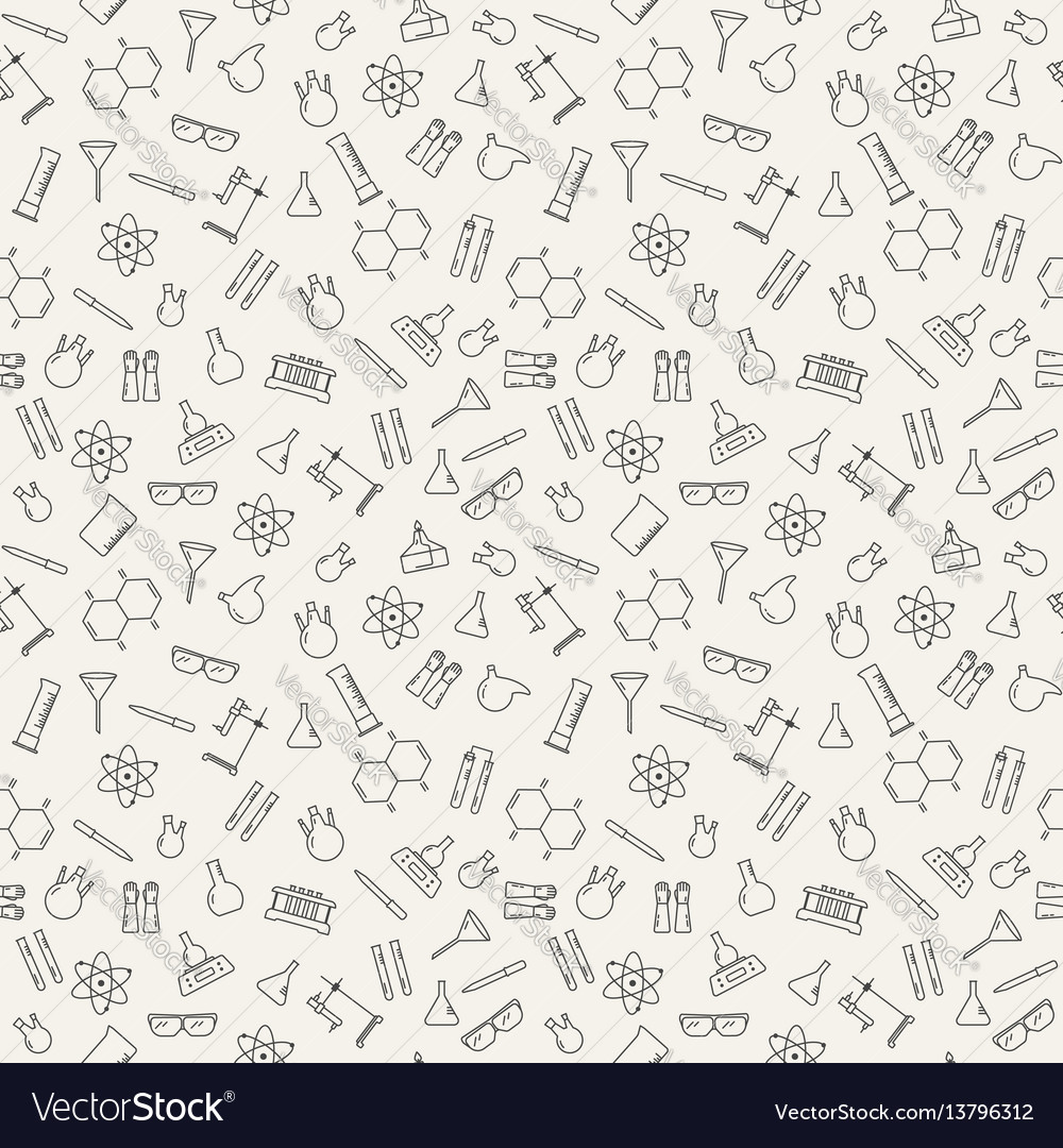 Seamless pattern with chemical laboratory Vector Image