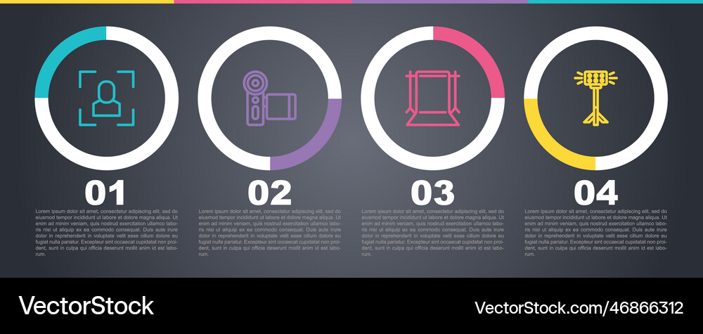 Set line camera focus frame line cinema camera Vector Image