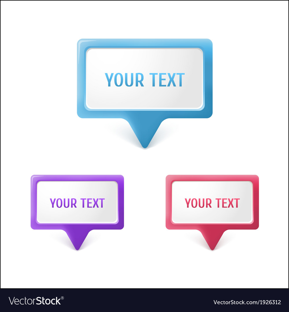 Speech bubble realistic design elements Royalty Free Vector