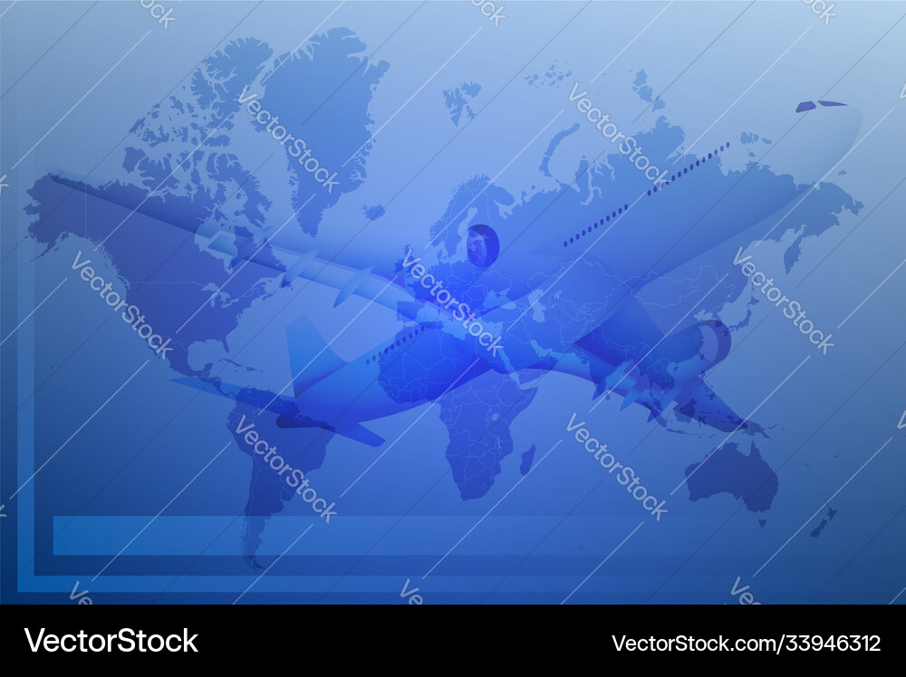 Travel concept plane realistic airliner Royalty Free Vector
