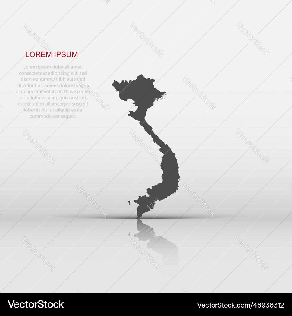 Vietnam map icon in flat style sign Royalty Free Vector