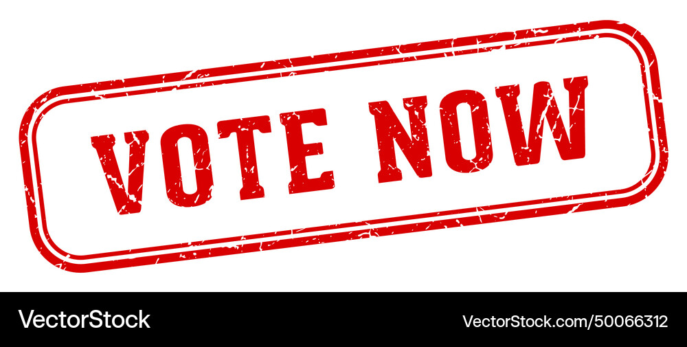 Vote now stamp rectangular Royalty Free Vector Image