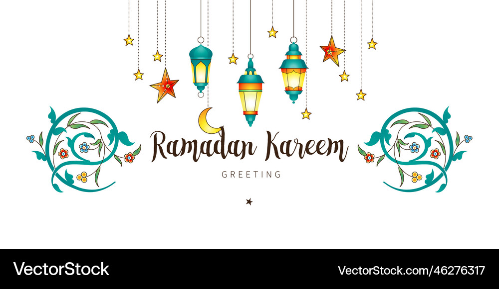 Card for ramadan kareem greeting Royalty Free Vector Image