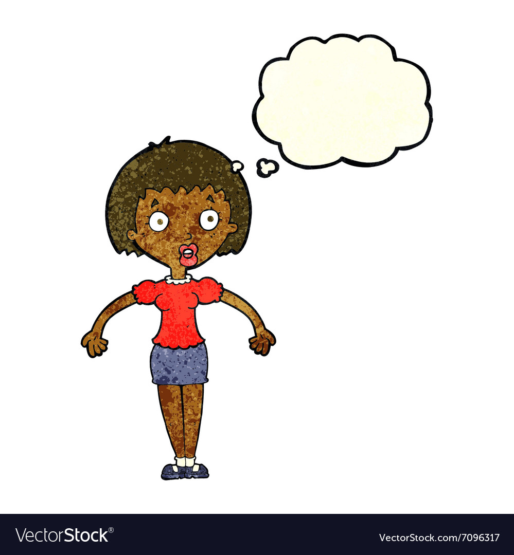 Cartoon confused woman shrugging shoulders Vector Image