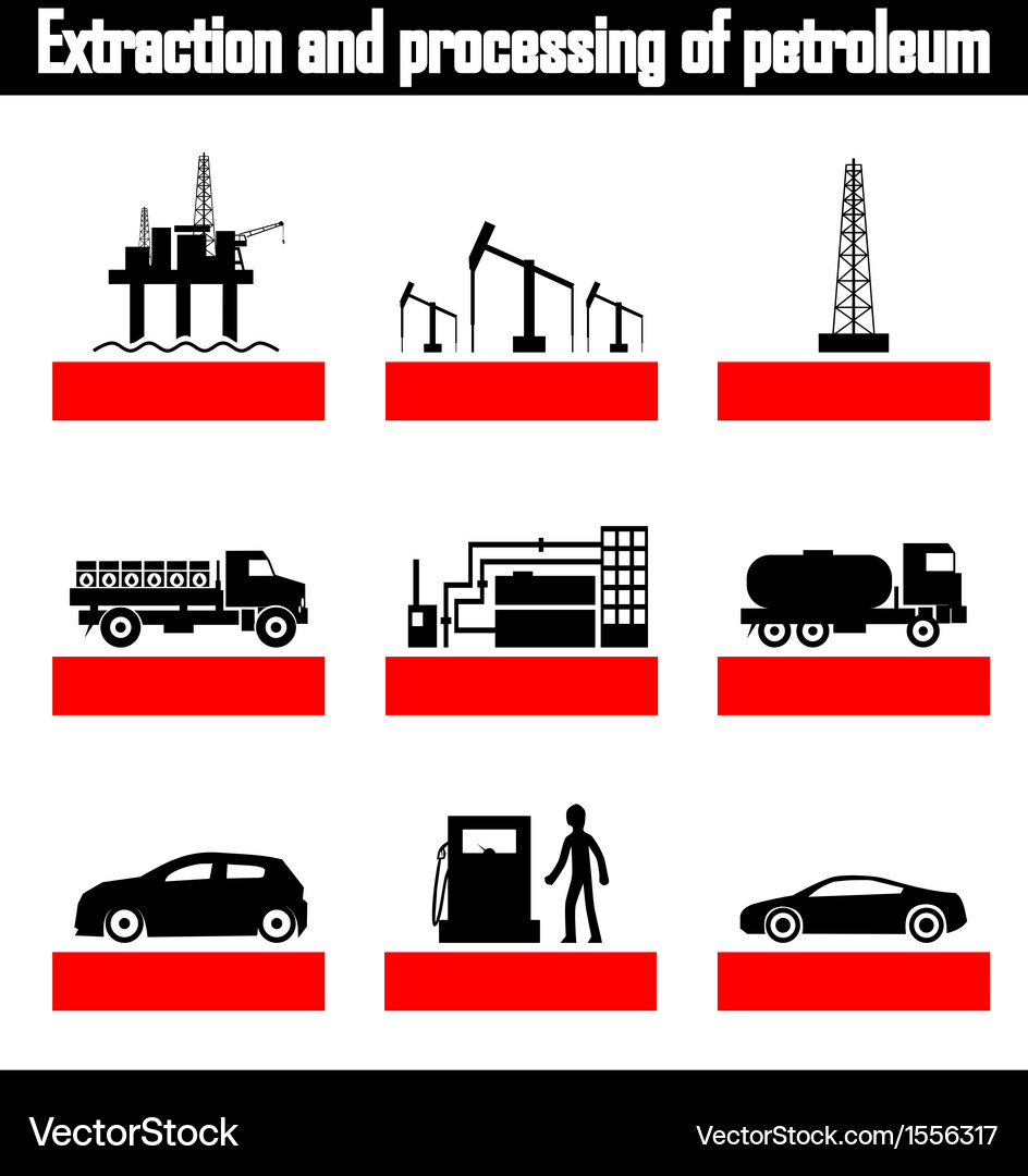 Extraction and processing of petroleum Royalty Free Vector