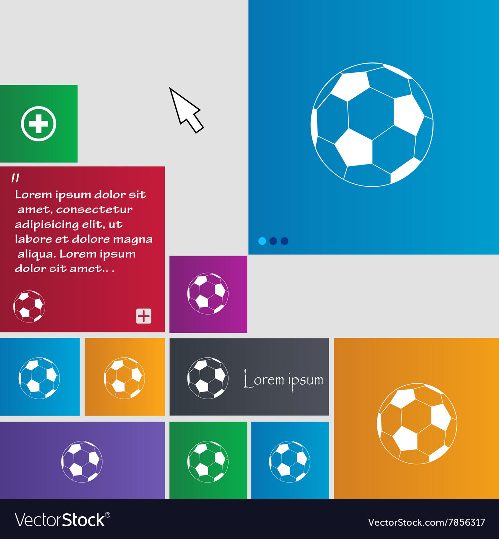 Football icon sign buttons modern interface Vector Image