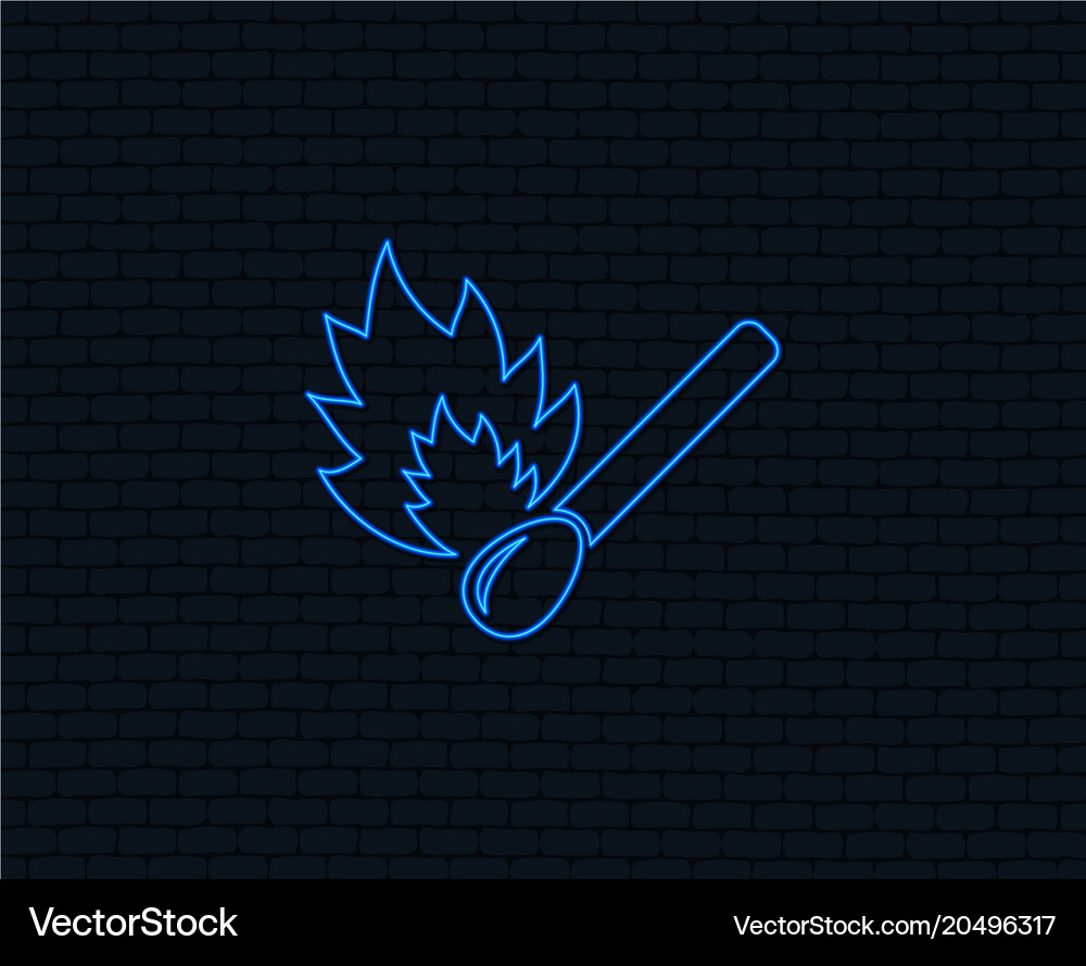 Match stick burns icon burning matchstick sign Vector Image
