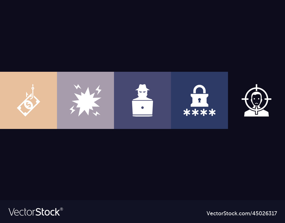 Phishing icons infographic design template Vector Image